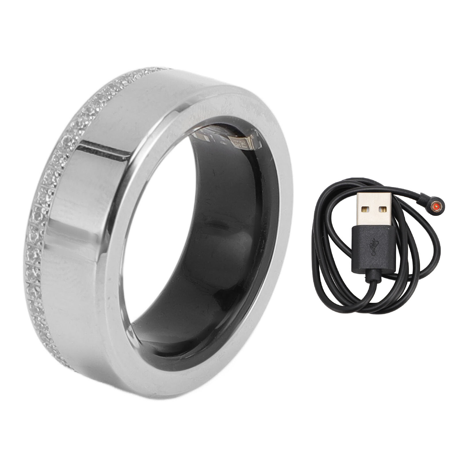 Умное кольцо Bluetooth IP68 Водонепроницаемость Низкое энергопотребление Шагомер Фитнес-трекер Размер кольца 8 (внутренний диаметр 21,5 мм/0,85 дюйма)