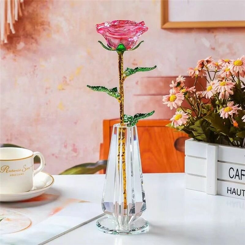 Хрустальная роза + украшение вазы