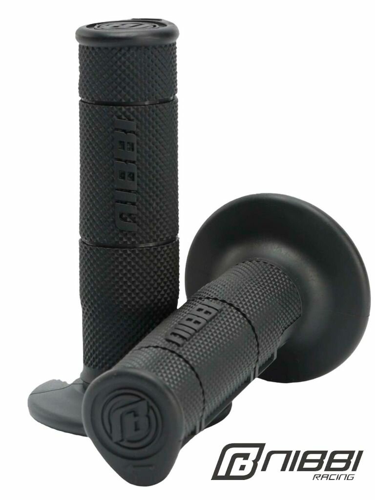 Грипсы (Ручки руля) для мотоцикла, питбайка, скутера, мопеда NIBBI Racing (черные)