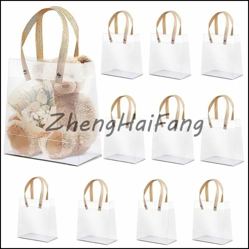 Прозрачный водонепроницаемый подарочный пакет из ПВХ пластика 10шт