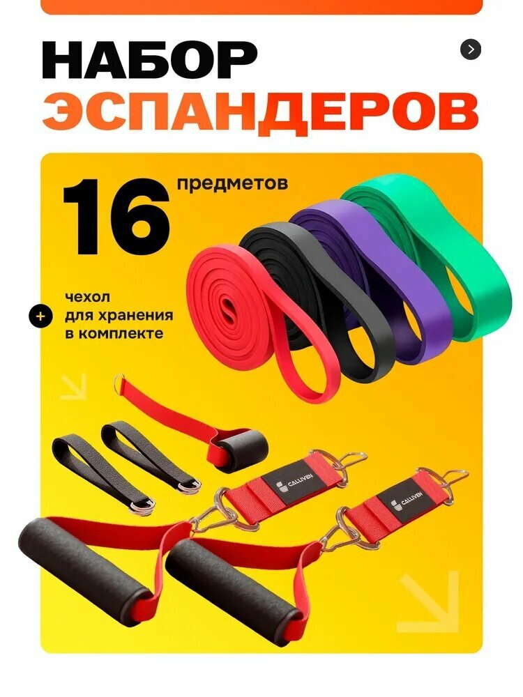 Резинки для фитнеса набор / Эспандер ленточный для подтягивания на турник / Резиновый жгут для тренировок