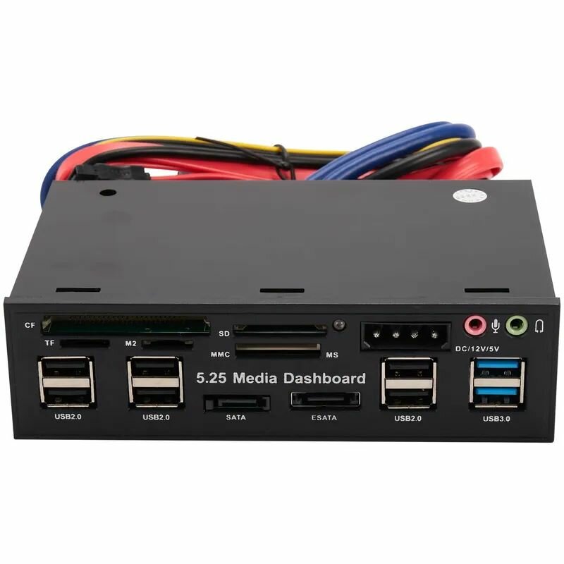 5,25-дюймовый порт 3.0 на передней панели ПК Концентратор USB 3.0/2.0 E- Sata Audio Multi Card Reader для корпуса компьютера Отсек оптических дисков