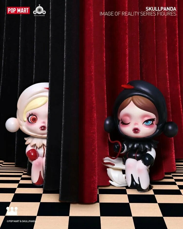 POP MART SKULLPANDA Image Of Reality Series Figures, The Duality(Black), Подарок, 1 шт