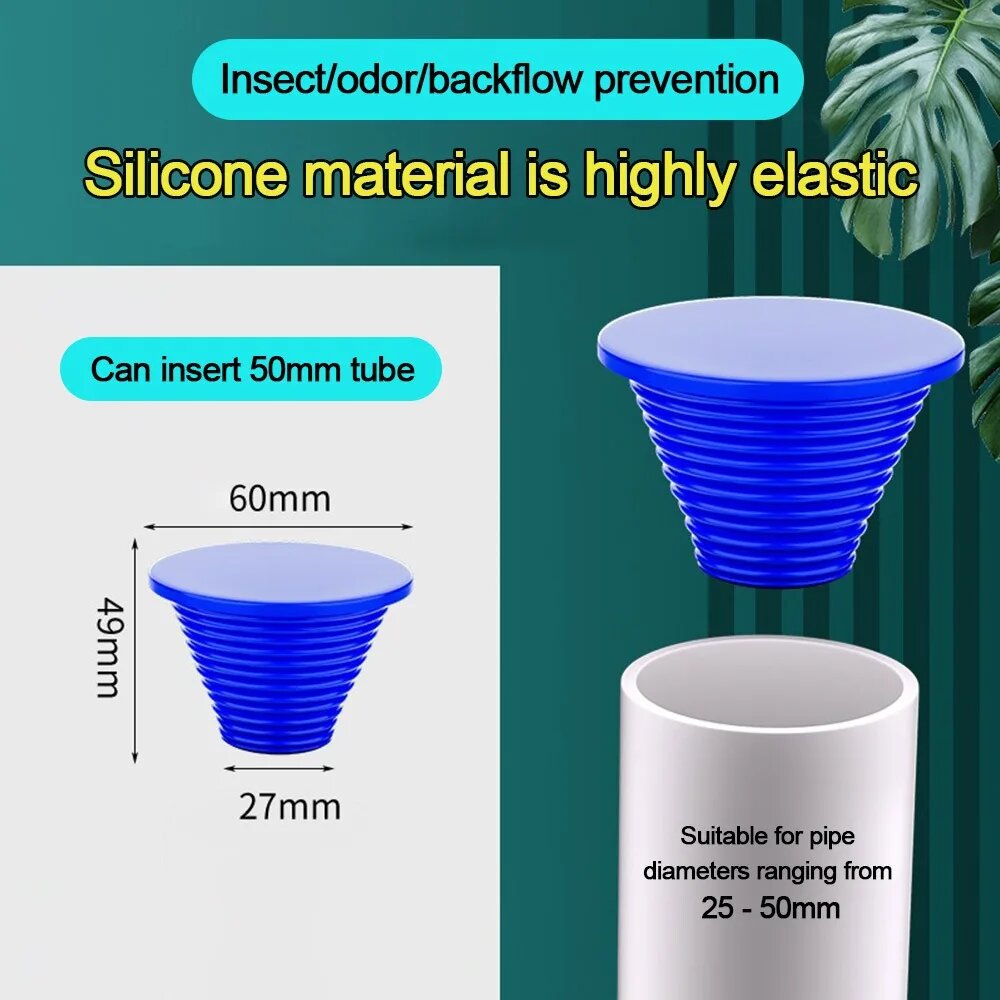 Силиконовое уплотнительное кольцо для канализационных труб, защита от запаха, защита от засорения, заглушка для водопроводной трубы, уплотнение для канализационных труб конической формы, уплотнительные заглушки для отверстий