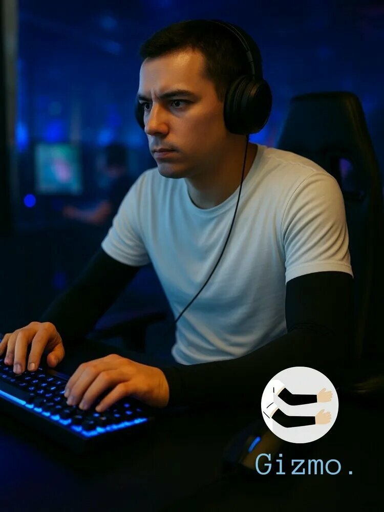 Игровой рукав для киберспорта, 2 шт / геймерский нарукавник / gaming arm sleeve с вырезом для пальца