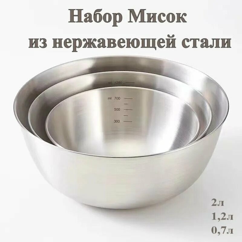Салатники Ikea H25N, серые, матовые, нержавеющая сталь, 2 шт