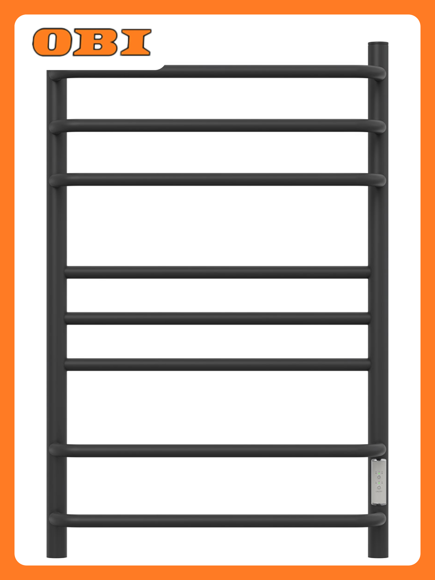 Полотенцесушитель Point Сатурн 8 перекладин 500 х 800 электрический черный диммер справа