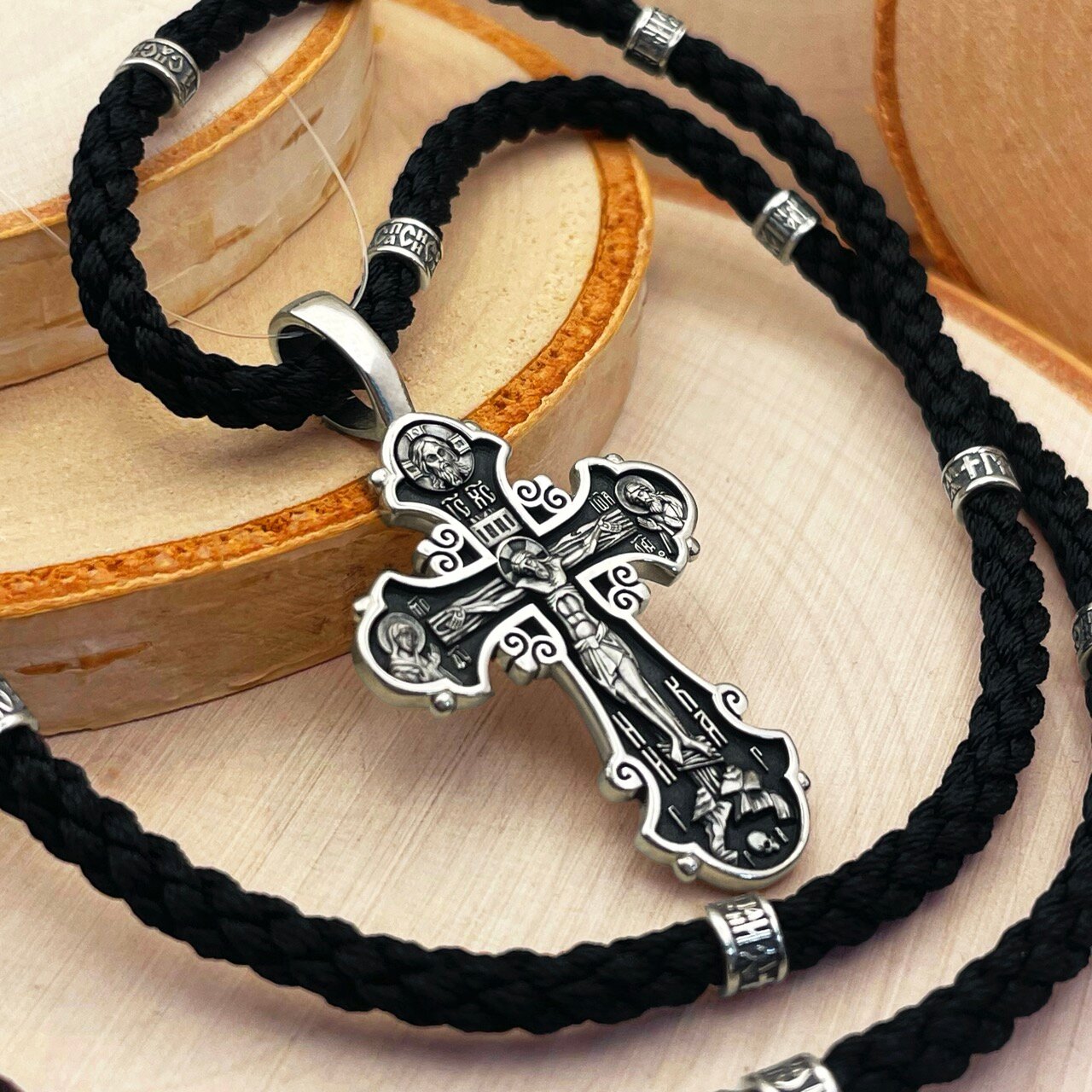 Комплект украшений, серебро, 925 проба, оксидирование, чернение