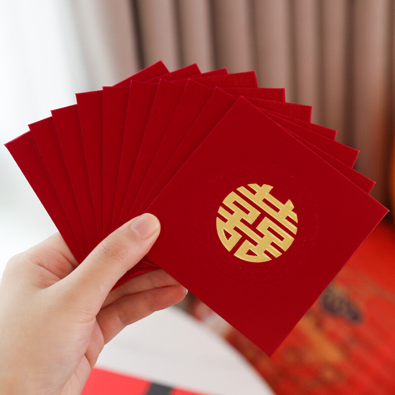 Красные конверты для свадеб, маленькие красные конверты, реквизит для свадебных приветствий, креативные конверты для блокировки дверей с счастливой денежной символикой, мини-сумки для свадеб