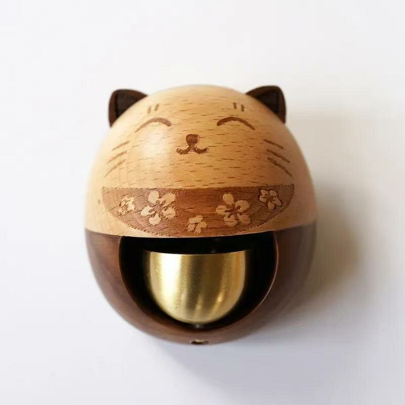 Дверной колокольчик с присоской, счастливый кот, дверной звонок в японском стиле, медный колокольчик, напоминание о входе, подарок на новоселье