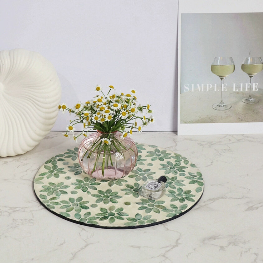 Вьетнамская подставка для тарелок из ракушек, термоизоляционная подставка, креативная подставка из ракушек, высококачественная легкая роскошь, круглая западная подставка для дома