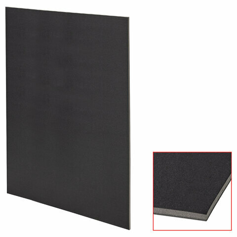 25 шт. Пенокартон матовый, 70х100 см, толщина 5 мм, черный, BRAUBERG, 112480