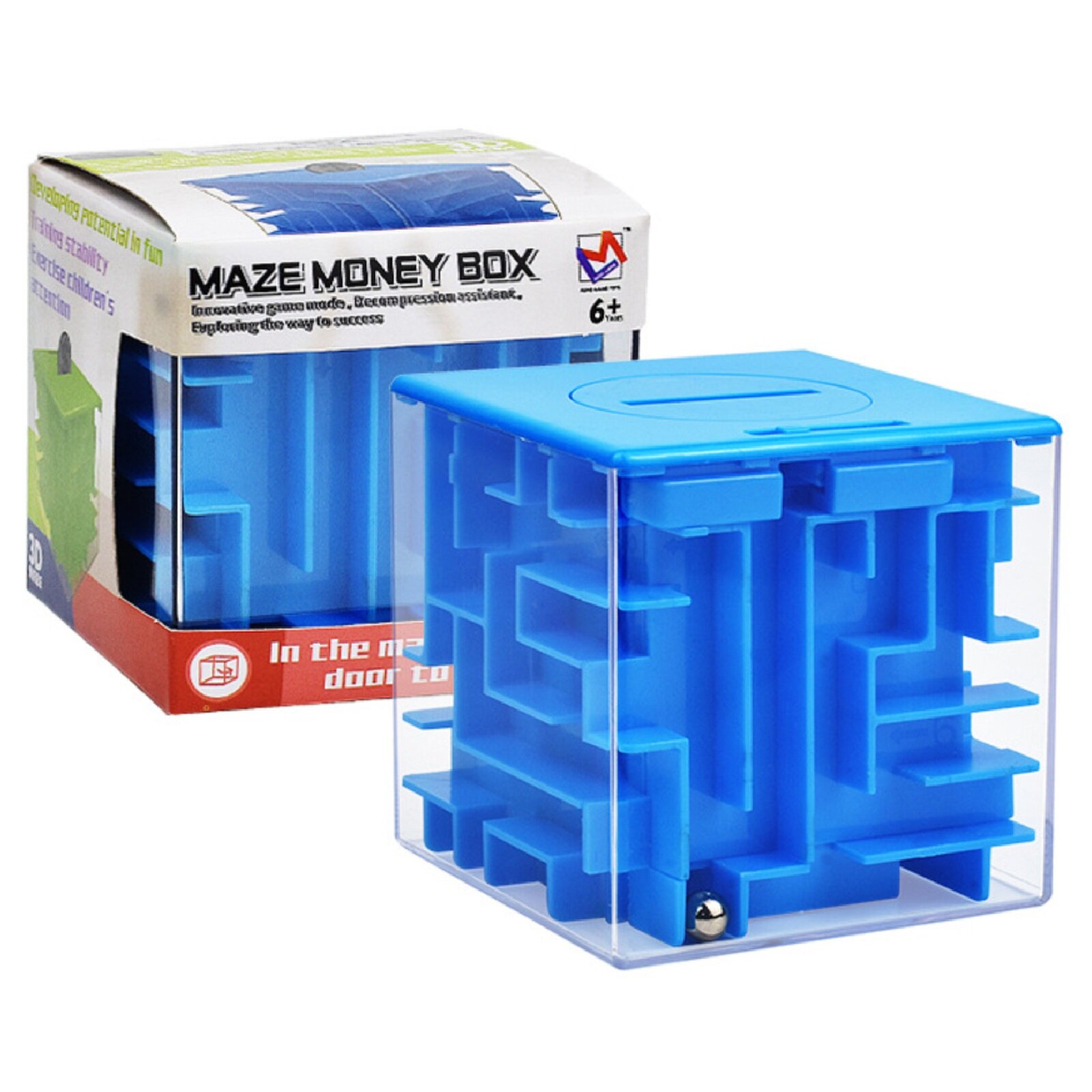 Money maze puzzle box, 2 units, gift, money maze, brain puzzles, kids, adults, piggy bank, internal storage space 1.8 x 1.8 x 2.4 inches, lock hole diameter 1.7 inches, educational gift, spatial reasoning, fine motor skills, focus, spatial