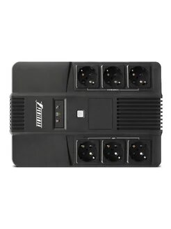 ИБП Powerman Brick 600 черный, линейно-интерактивный, 600 ВА / 360 Вт, 6 розеток — фото 1