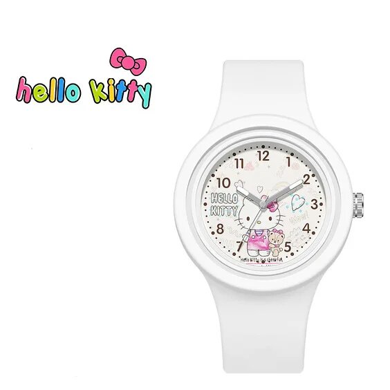 Часы Sanrio Cinnamon Dog Watch, Kolomi Hello Kitty с силиконовым ремешком, кварцевые, повседневные, с мультяшным рисунком и мелодией, подарок на день рождения для девочек и детей.