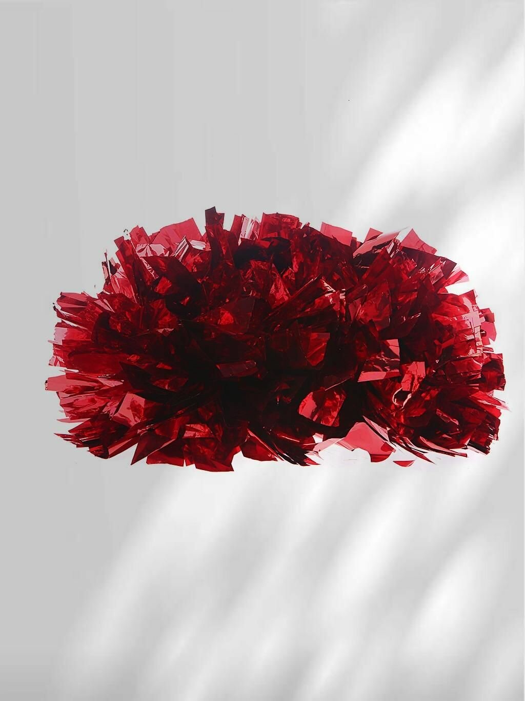 Пластиковые помпоны для черлидинга с кольцами, красный