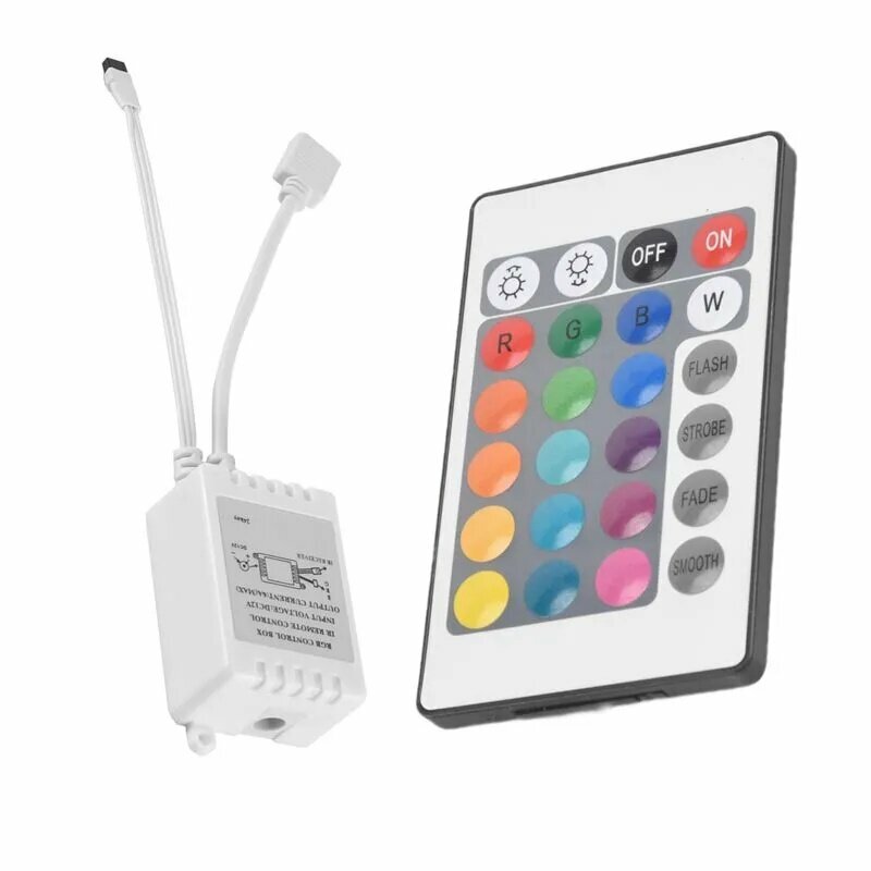 Пульт дистанционного управления с 24 клавишами + светодиодный контроллер DC12V Блок RGB Контроллер ИК-подсветки совместим 5050 2835 Световая полоса