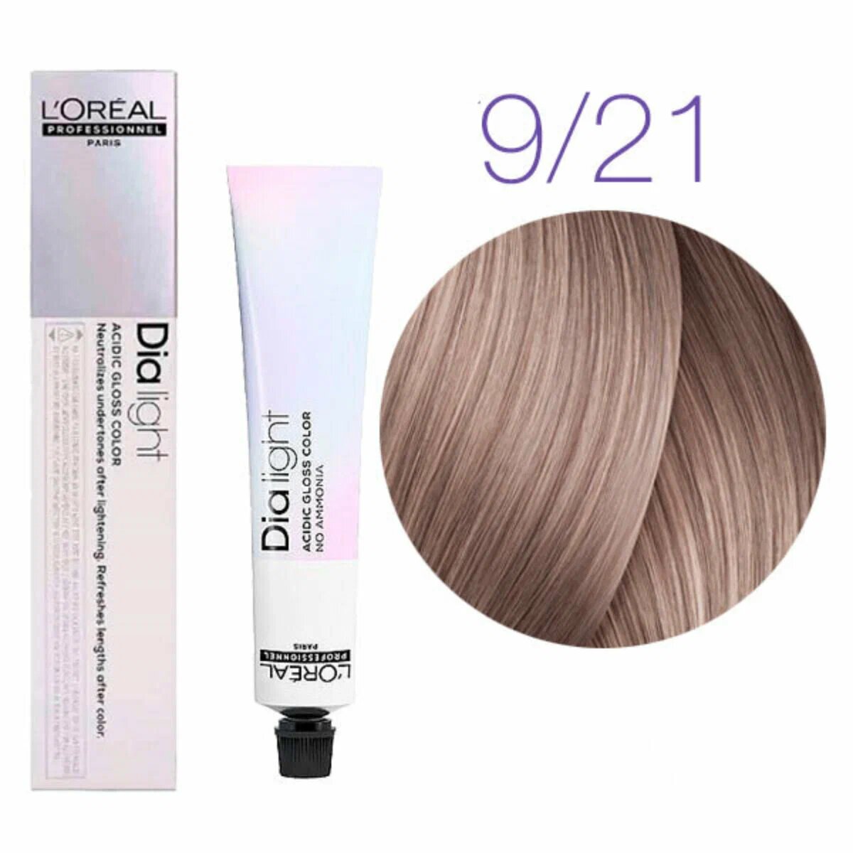 L'Oreal Professionnel Dia Light Краска для волос, 9.21 молочный коктейль холодный перламутровый, 50 мл