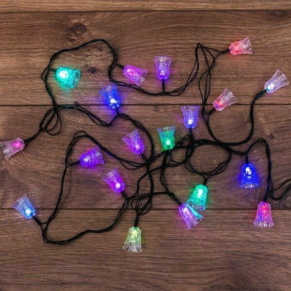 Гирлянда светодиодная NEON-NIGHT Колокольчики 20 LED 2,8м RGB (303-062)