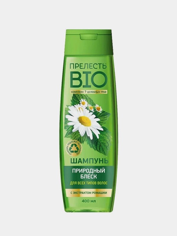 Шампунь для волос Прелесть Био "Природный блеск" для всех типов волос, 400 мл