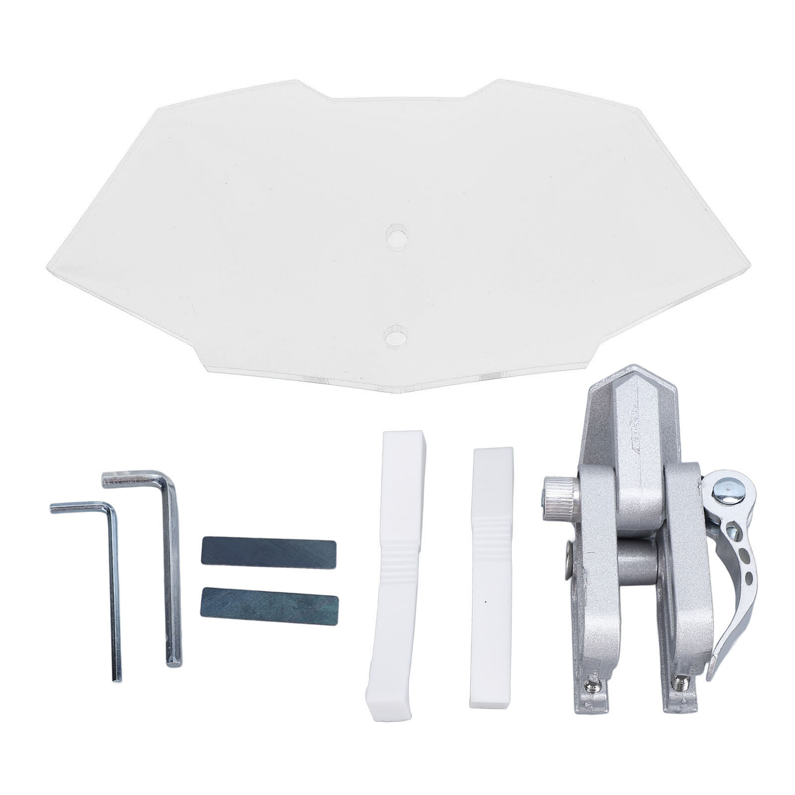 Акриловое ветровое стекло для мотоцикла, регулируемое по высоте, с зажимом, прозрачное.