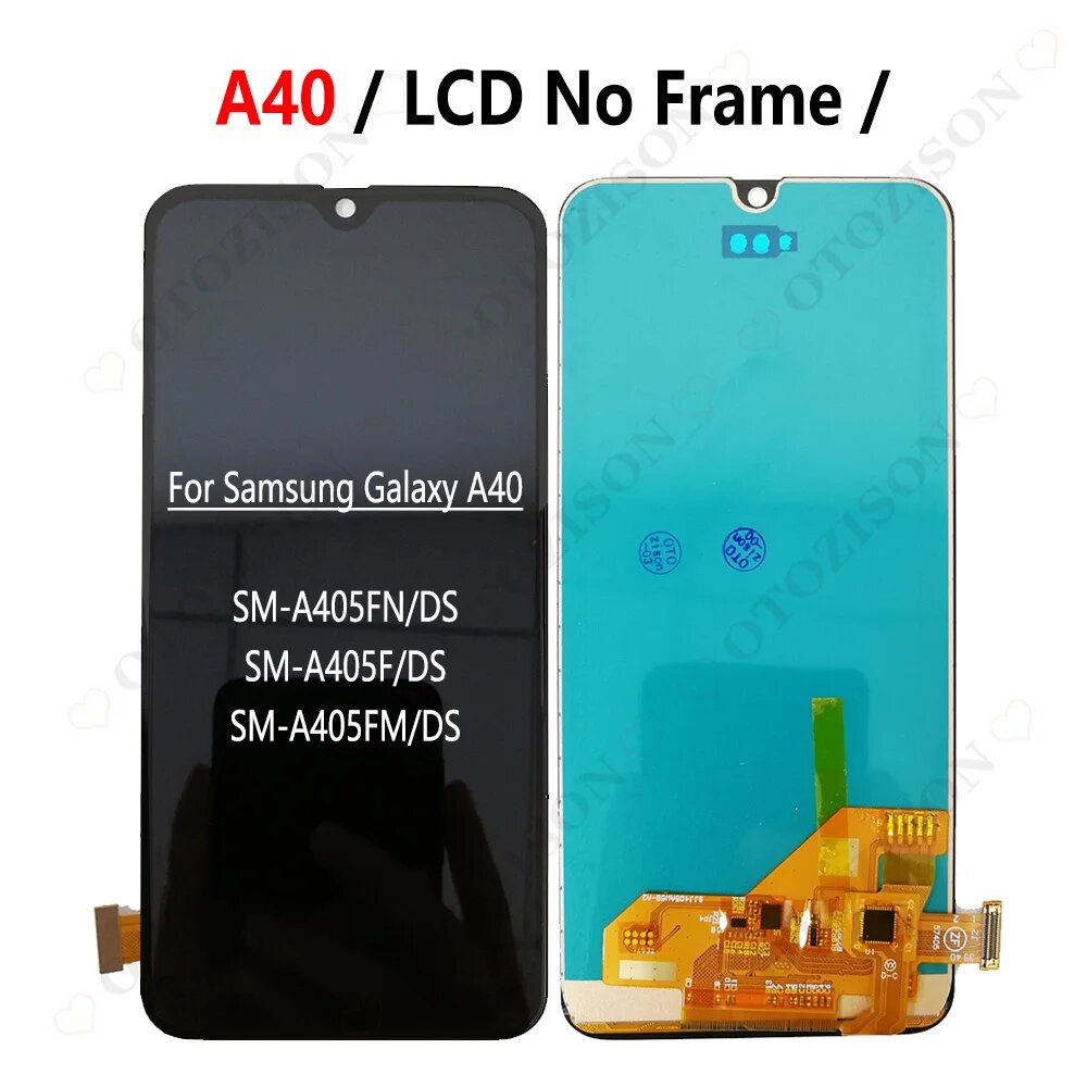 AMOLED для Samsung Galaxy A40 ЖК-дисплей с рамкой A405 Экран SM-A405FN/DS SM-A405F/DS A405FM ЖК-дисплей с сенсорным дигитайзером в сборе No Frame Black