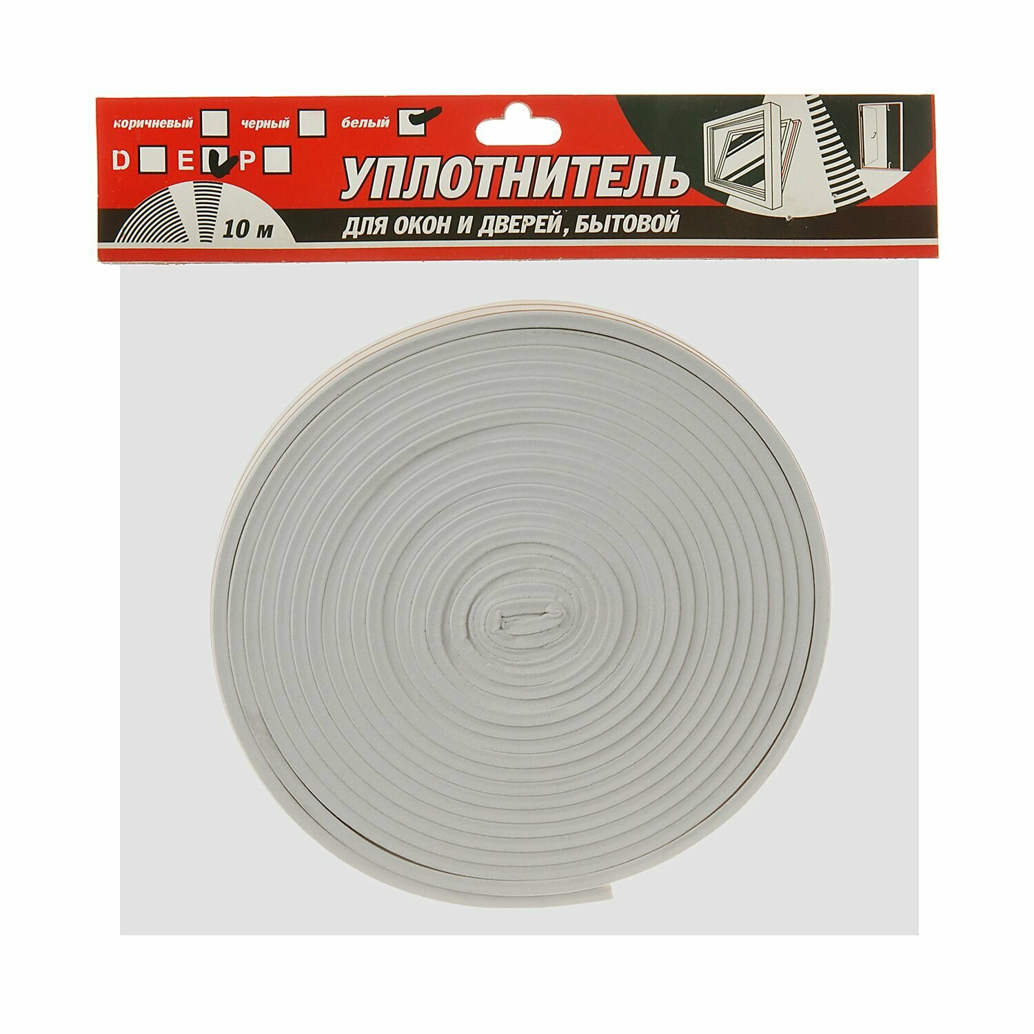 Уплотнитель Tytan Для окон и дверей, профиль E10, длина 10 метров, белый цвет