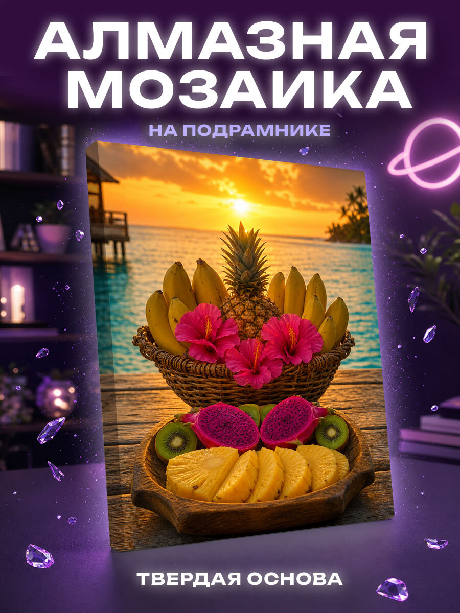 Алмазная мозаика Тропическое изобилие на закате