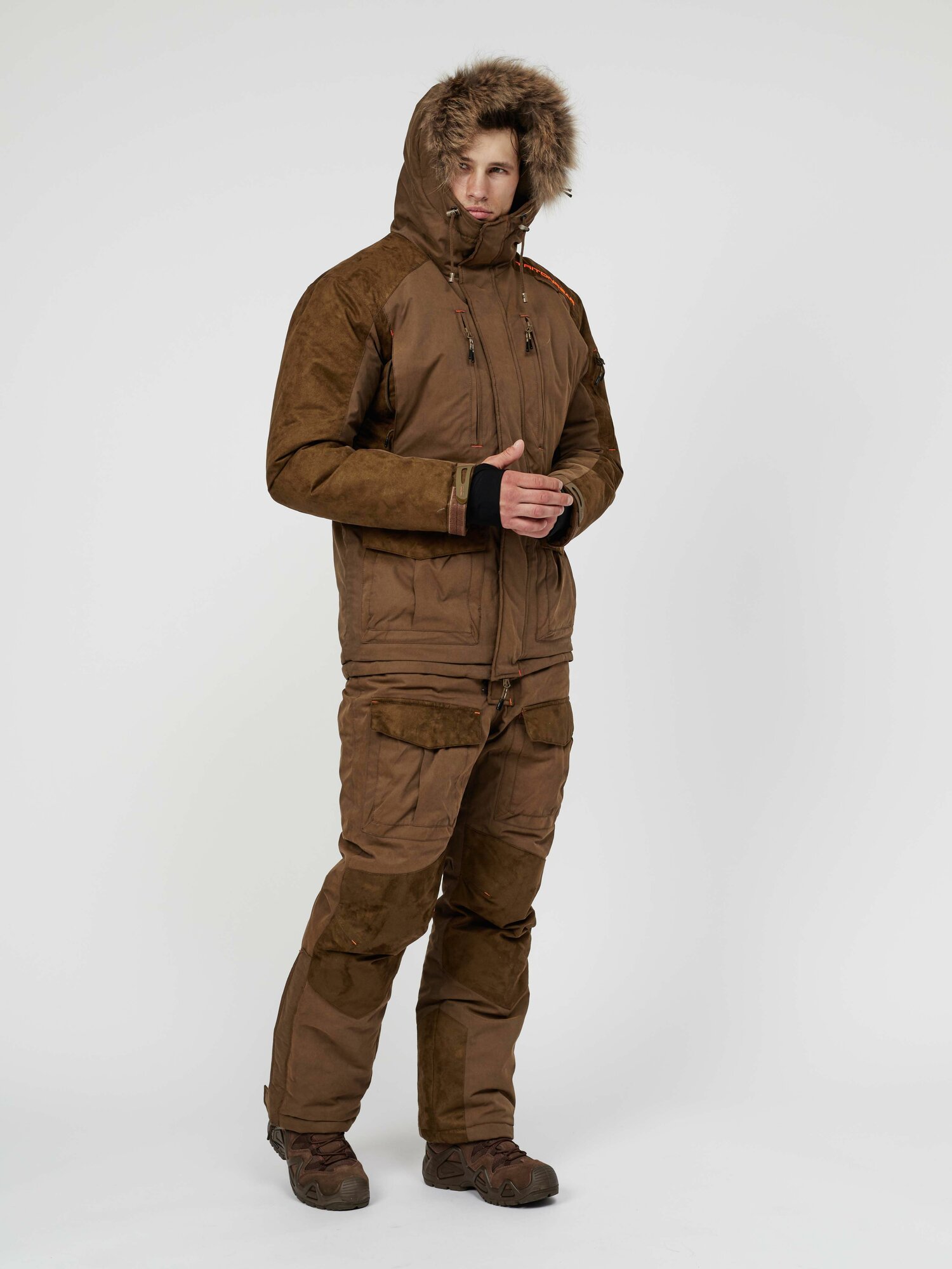 Костюм зимний для охоты, рыбалки и активного отдыха "HUNTER PRO" -45 (хантер про) (Твил, Коричневый) TRITON GEAR Размер 60-62 Рост 170-176