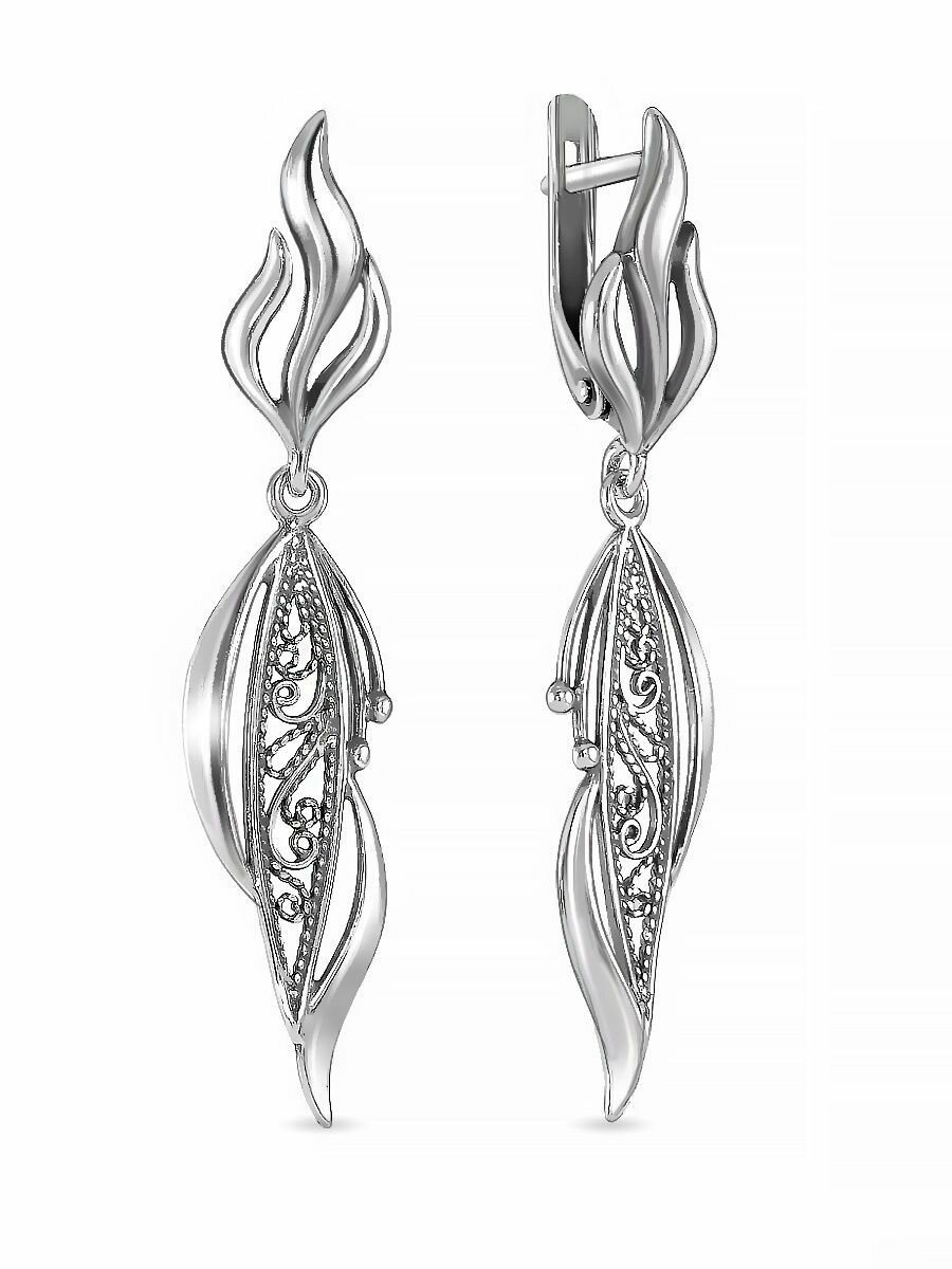 Серьги с подвесками, серебро, 925 проба