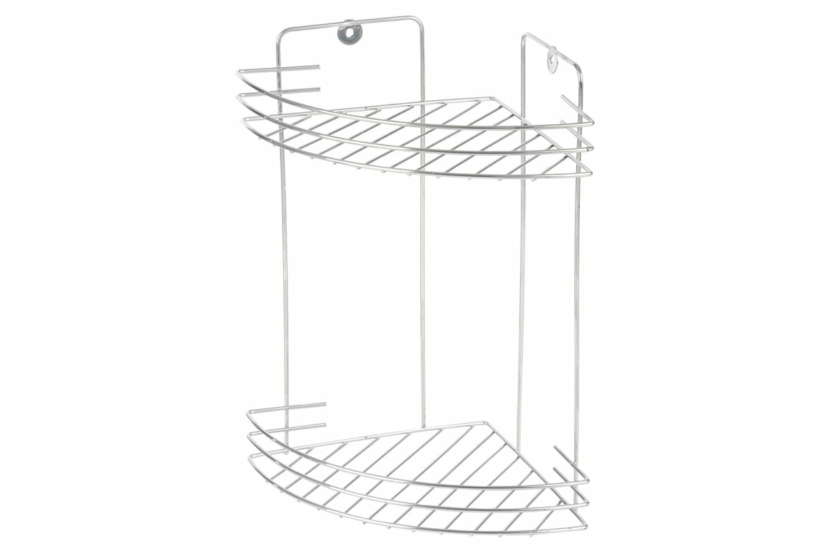 Рыжий кот угловая двухъярусная полка Vento 19x19x30 см хром 310846 легкая установка