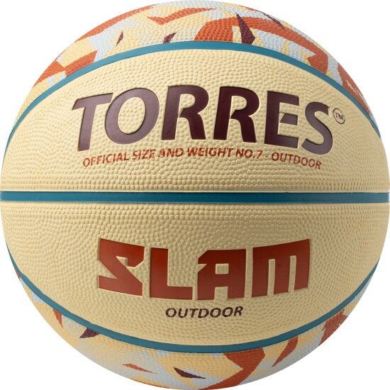 Мяч баскетбольный Torres Slam, B023147, р.7, бежево-коричневый