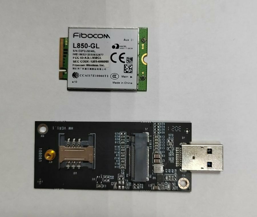 Модем fibocom l850-gl с USB адаптором