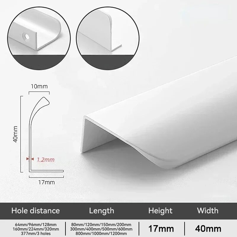 Золотисто-черные скрытые ручки, невидимая дверная ручка, длинные ручки из алюминиевого 120mm, White