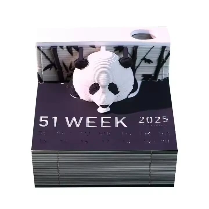 Omoshiroi 3D блокнот картонный panda2026