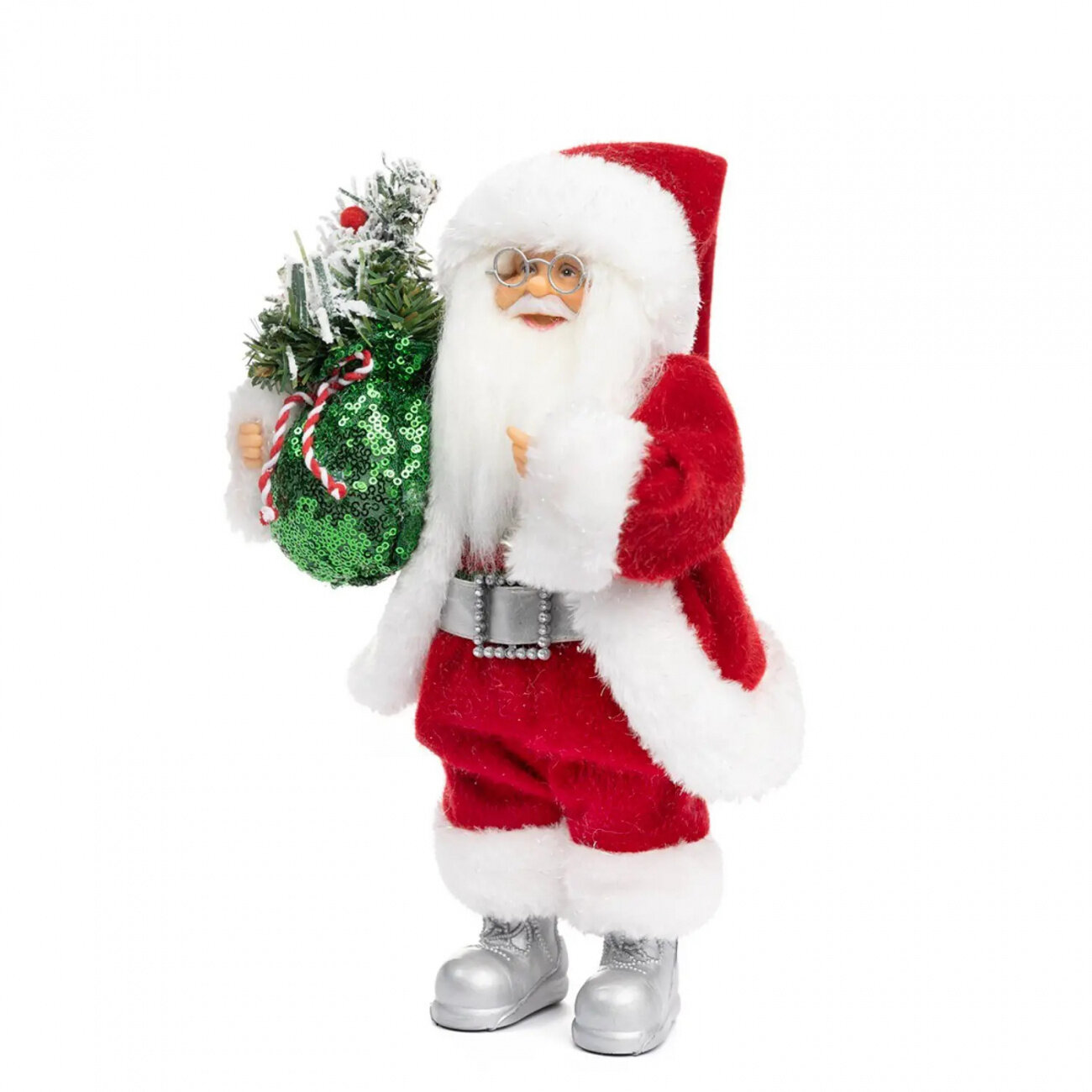 Дед Мороз MAXITOYS в вязаной кофте с подарками 30см MT-102311-30