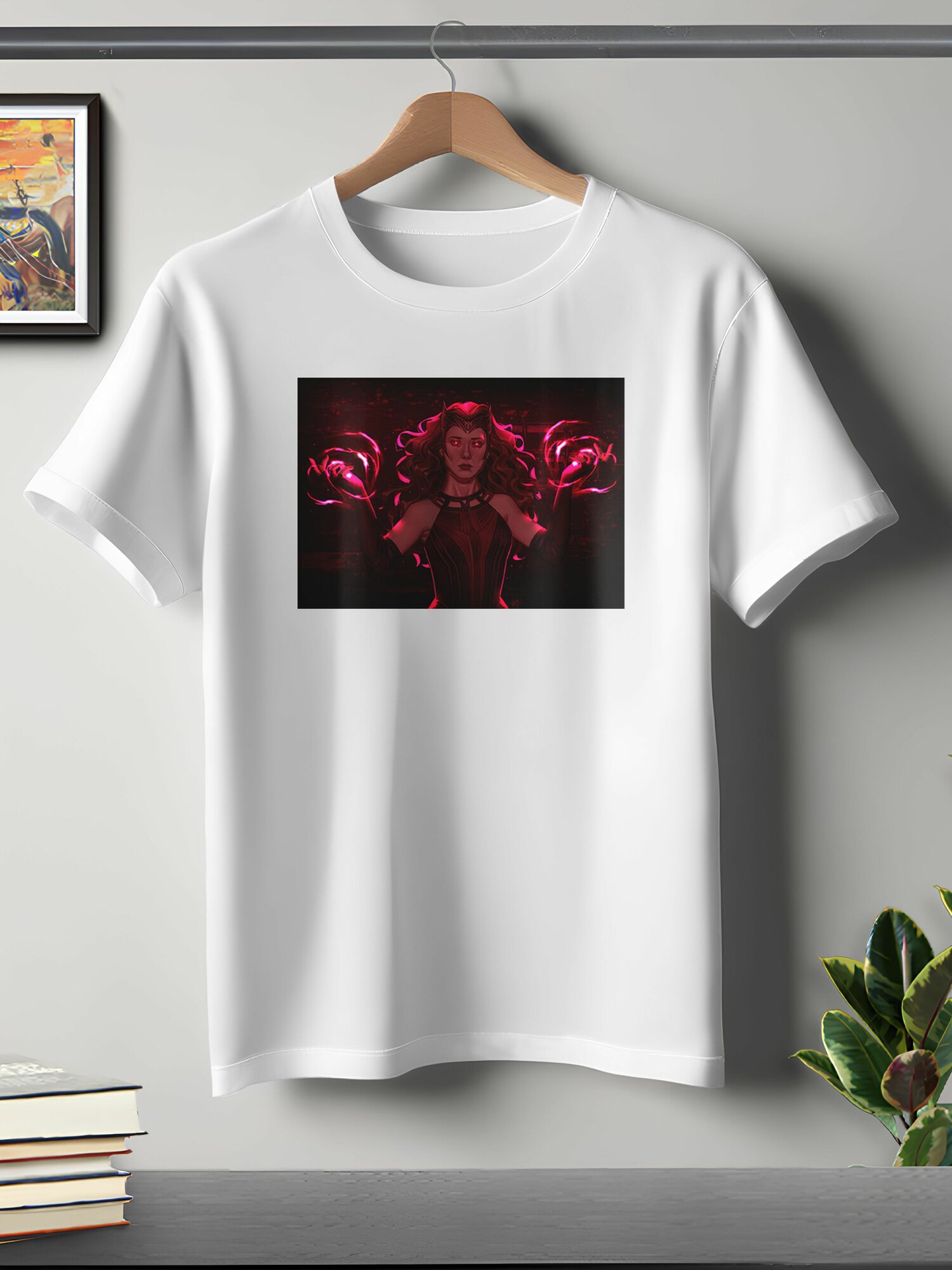 Футболка  Детская ONEQ 122 (7-8) размер с принтом Алая Ведьма, белая