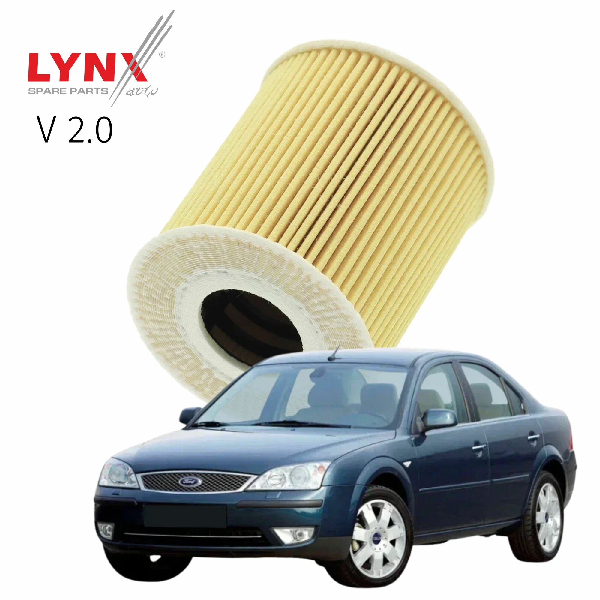 Фильтр масляный Ford Mondeo (3) 3 / Форд Мондео 2000 2001 2002 V2.0 CJBA, CJBB / 1шт LYNXauto