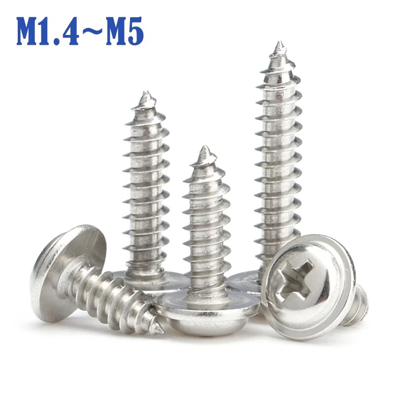 Саморезы из нержавеющей стали M1.4 M1.7 M2 M2.3 M2.6 M3 M3.5 M4 M5 M4-20pcs, 10mm