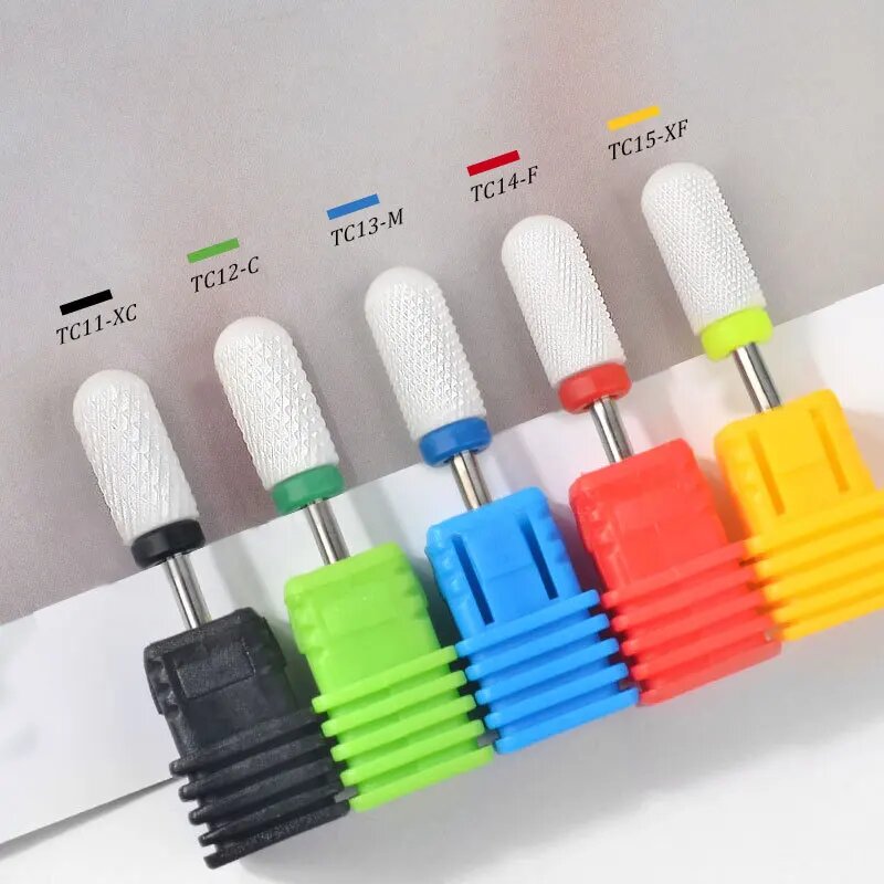 5 шт. керамические фрезы для маникюра, электрические сверла для ногтей, оборудование, инструменты