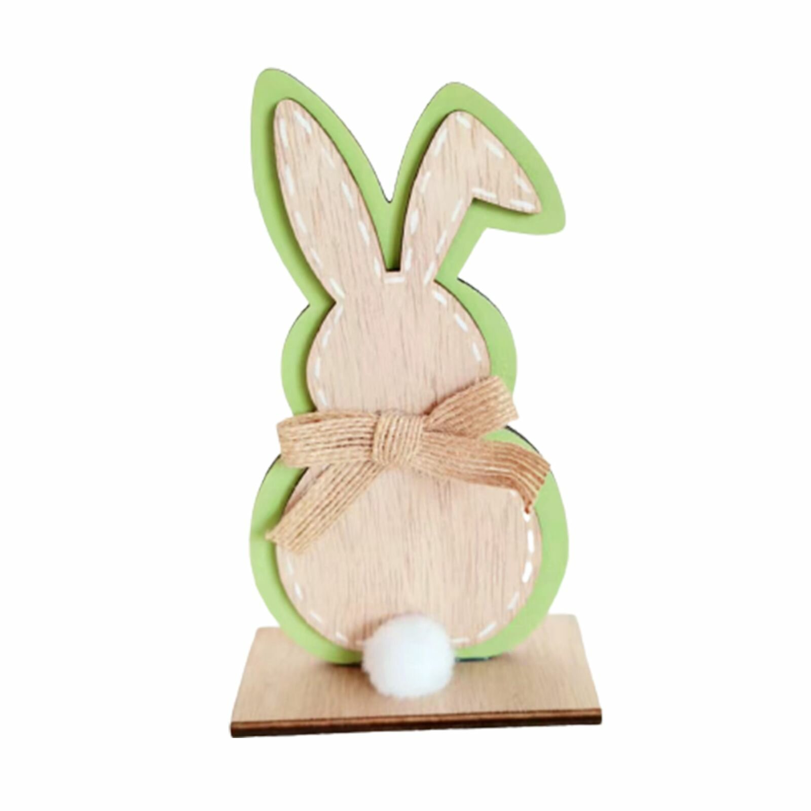 Пасхальный деревянный орнамент, галстук-бабочка и Кролик с плюшевым хвостом-шариком, поделки из дерева для украшения дома, спальни и рабочего стола в Офисе
