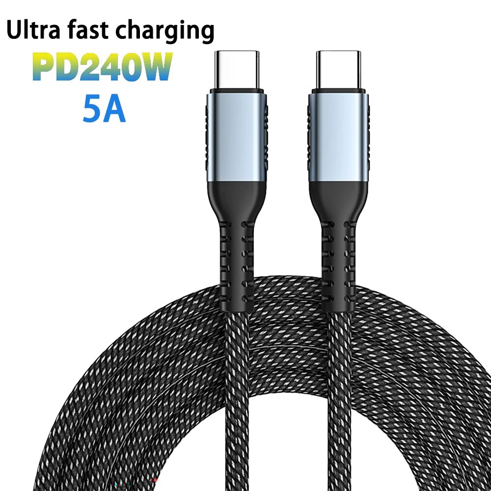 Кабель USB Type-C 1 м, 240W, 5A, UFT 240W 5A