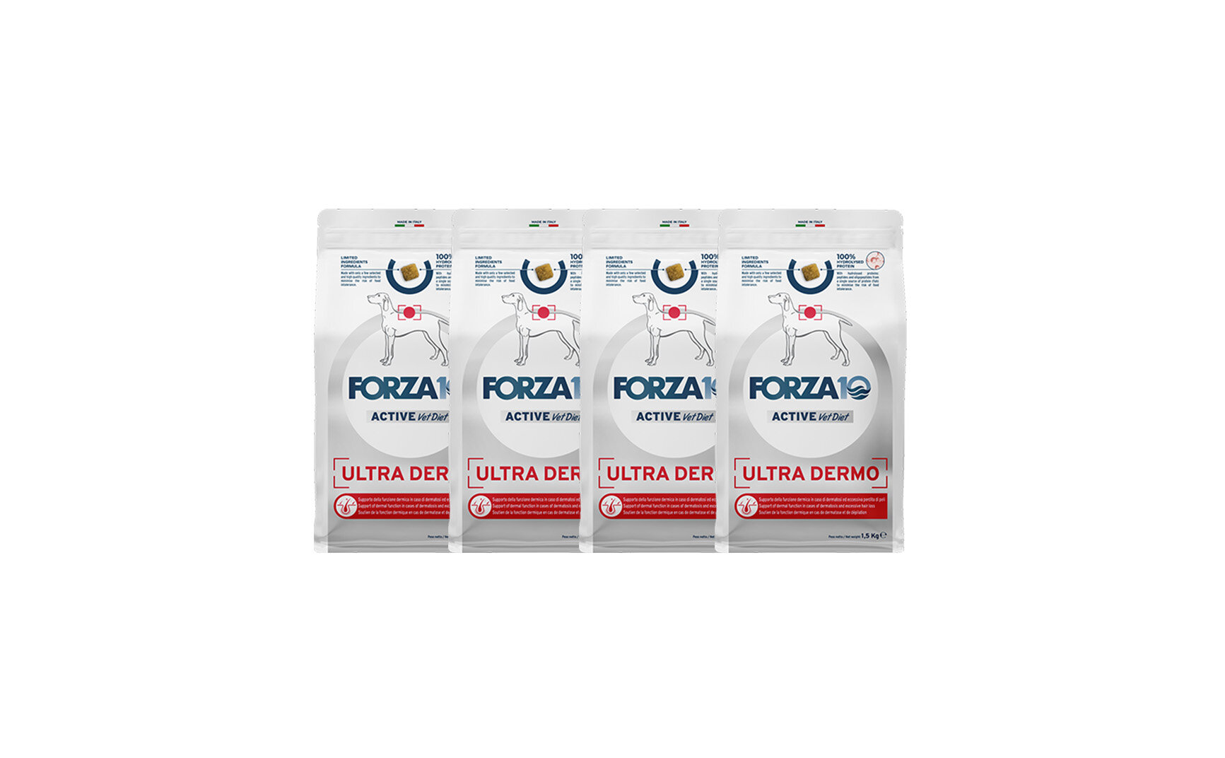 Forza10 Active Vet Diet Ultra Dermo сухой корм для собак всех пород с патологиями кожного покрова - 1,5 кг х 4 шт.