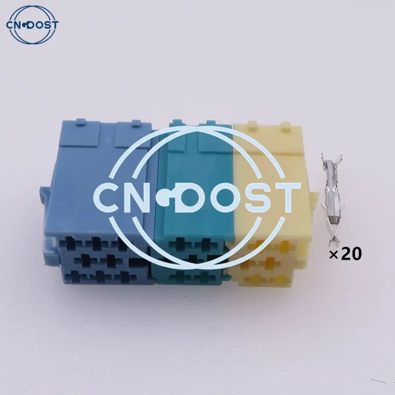 Универсальный мини-радиоприемник ISO, адаптер с 20 контактами, разъем для автомобильного радио, проводные вилки для автомобилей VW, Audi, Skoda, 1 комплект 1 Set Female