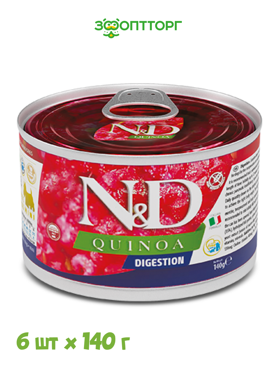 Влажный корм Farmina "N&D", для взрослых собак, для пищеварения, ягненок