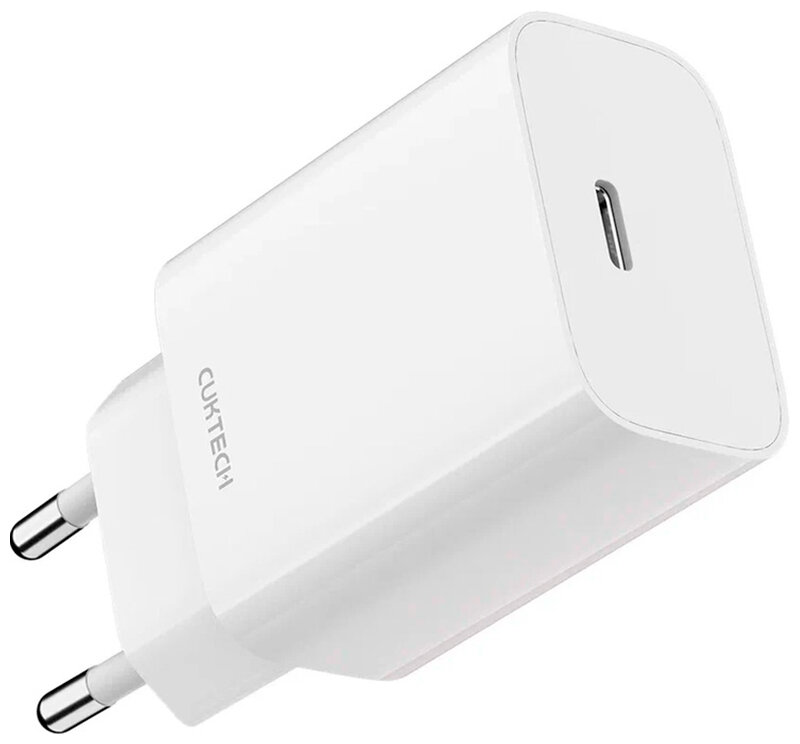 Сетевое зарядное устройство Cuktech GaN 1xType-C, 30Вт, QC 3.0, PD3.0, charger 3A подходит для iPhone15 (A18/A18C White) EU+русская инструкция, белое