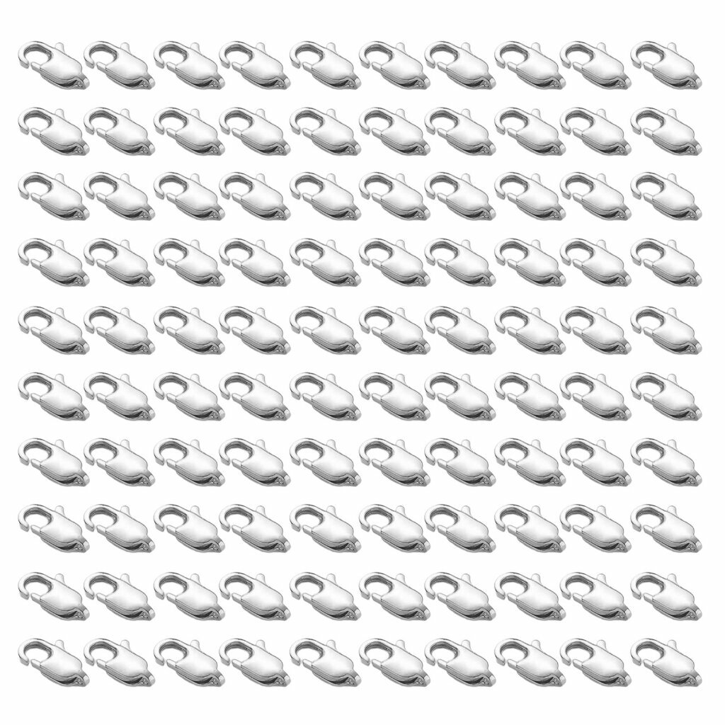 Упаковка из 100 застежек-лобстеров для изготовления ювелирных изделий ручной работы.