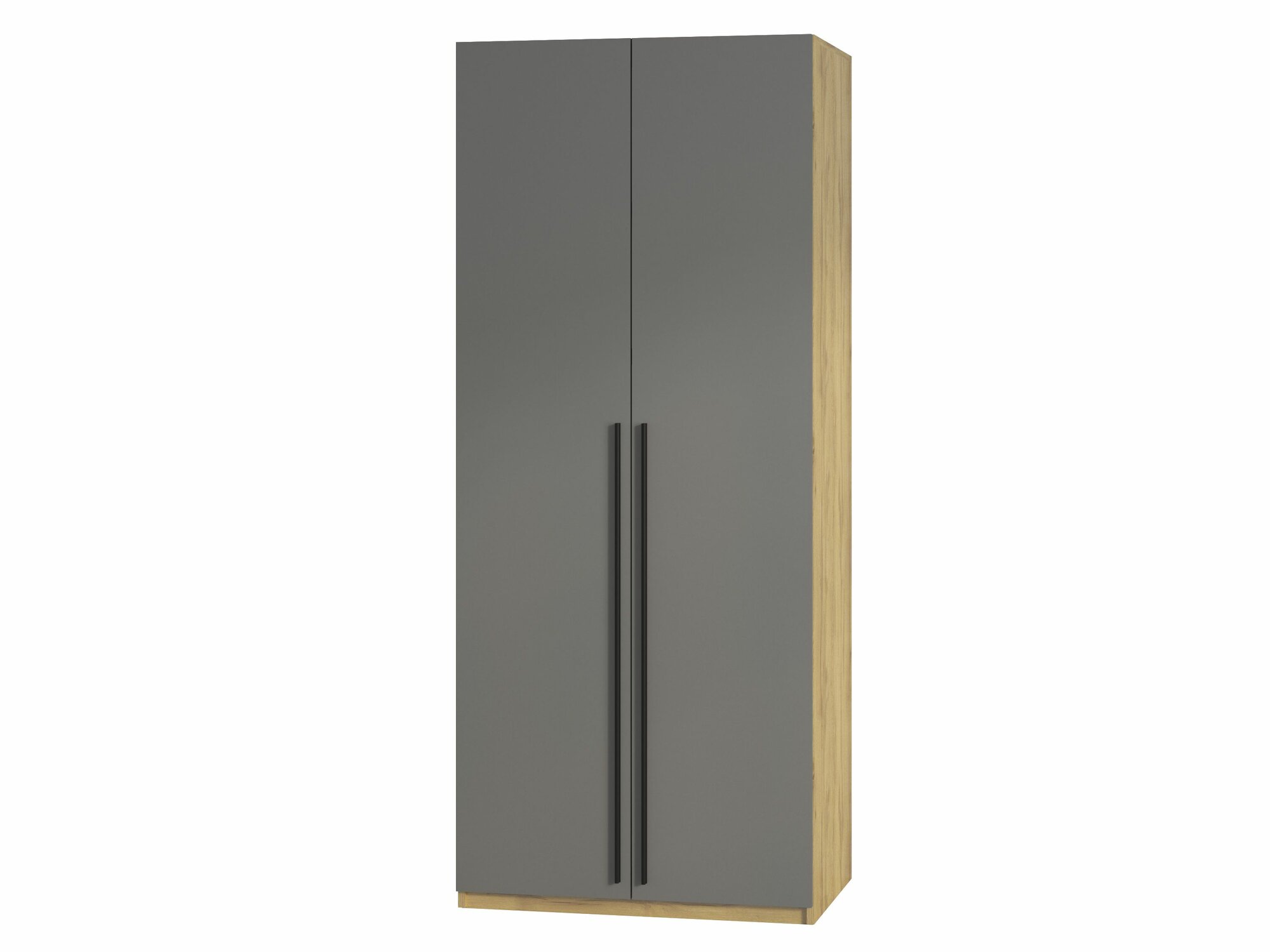 Шкаф распашной МногоМеб Лаура 2 80х40х190 двустворчатый, дуб вотан/темно-серый