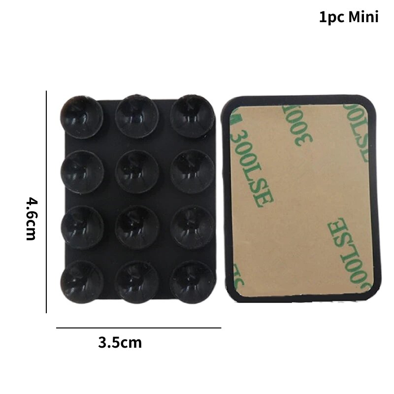 Двойная силиконовая присоска для телефона 3.5x4.6cm-BK