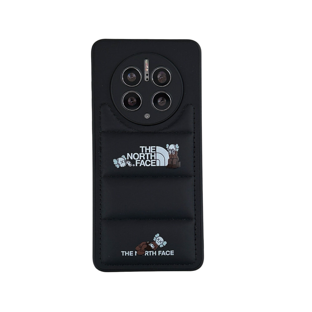 Чехол для Huawei Mate 50 Pro черный силиконовый дутый пуховик North Face